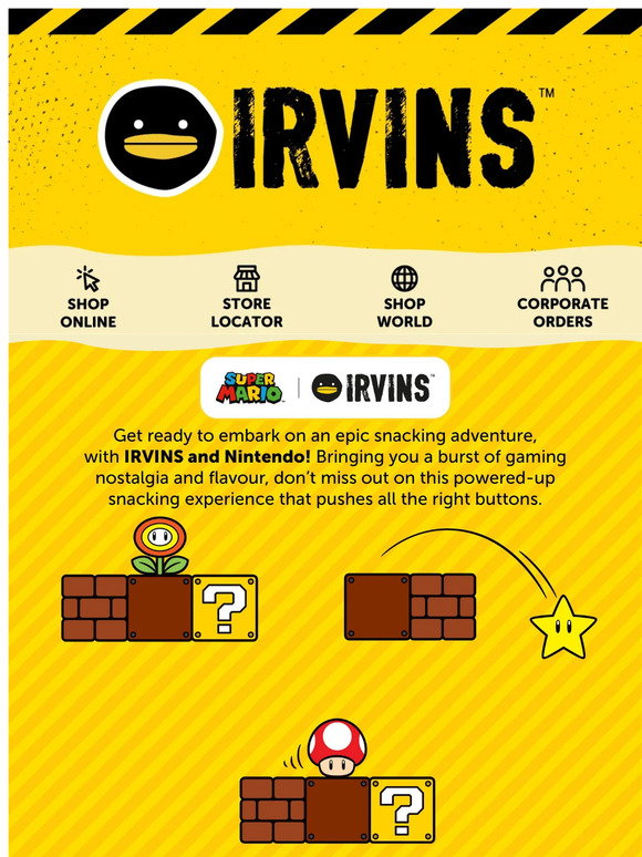 Irvins: Super Mario | IRVINS Limited Edition Snack Pouches | Milled