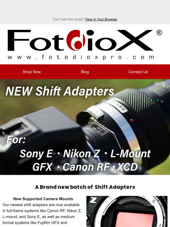 Fotodiox: Shift Adapters are back! With more camera mounts to choose ...