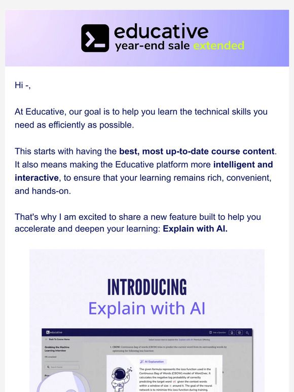Educative: Introducing Explain with AI: Personalized feedback in every course | Milled