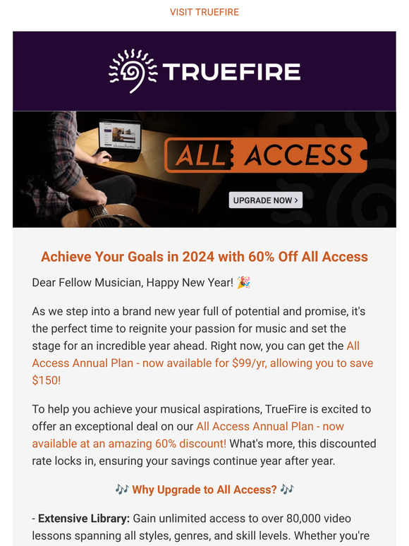 TrueFire: 🎸 Transform Your Playing in 2024 with All Access! | Milled