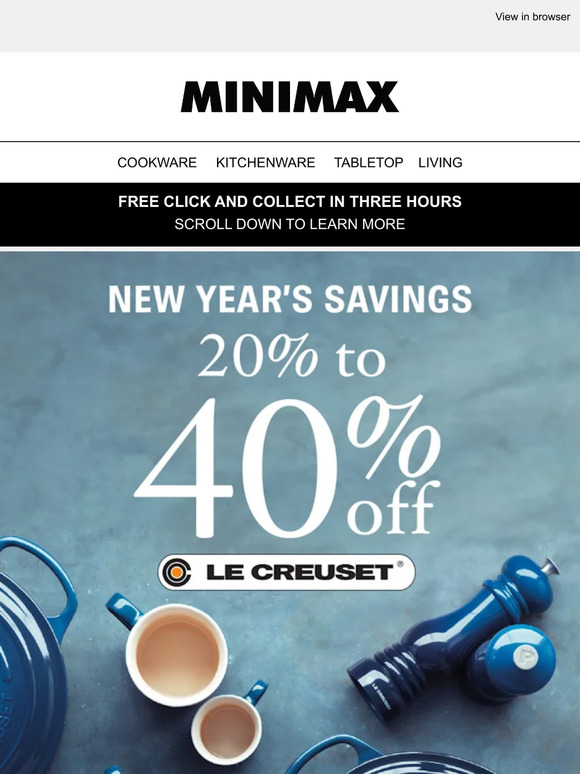 Minimax: New Year Savings continue with Le Creuset! | Milled