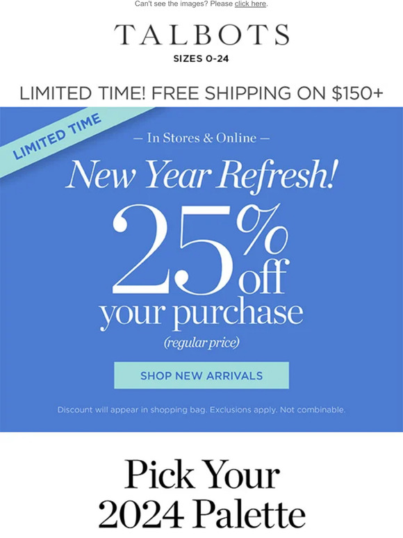 Talbots: Pick Your 2024 Color Palette | Milled