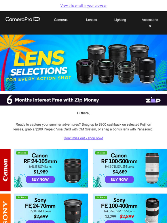 CameraPro: Ready for Summer Action? Find the Perfect Lens Here! | Milled