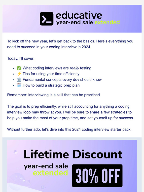 Educative: 🎒 Your 2024 coding interview starter pack | Milled