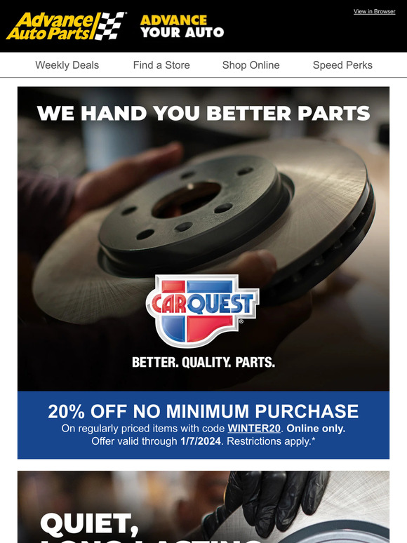 Advance Auto Parts: Carquest: We Hand You Better Parts | Milled