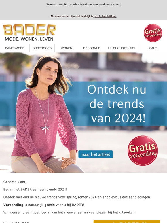 Bader: NIEUW! Ontdek samen met ons de nieuwe trends voor de lente/zomer ...