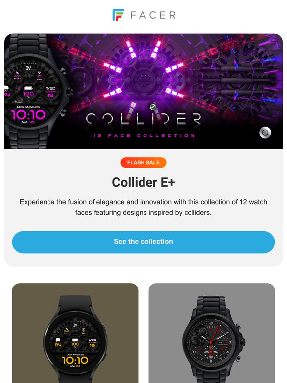 Facer: 🔥FLASH SALE - Get this Collider-Inspired Watch Faces BUNDLE crafted by Generator Studios ...