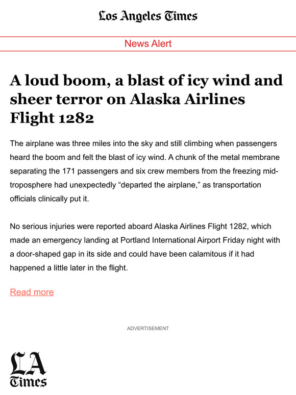Los Angeles Times: A loud boom, a blast of icy wind and sheer terror on ...
