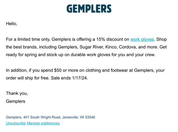 Gemplers: 15% off work gloves | Milled
