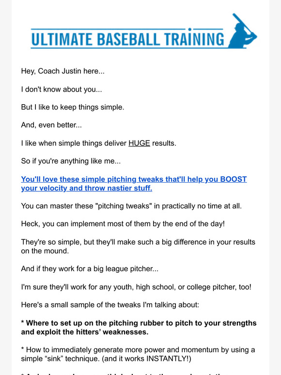 Ultimate Baseball Training: Pitching Tweaks to BOOST Velocity and Throw ...