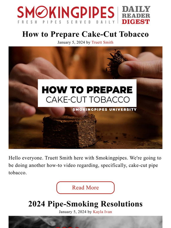 Smokingpipes: How to Prepare Cake-Cut Tobacco | Daily Reader Digest ...