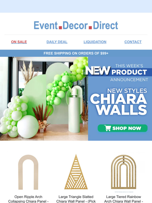 Event Decor Direct: NEW PRODUCT: New Styles Chiara Walls | Milled