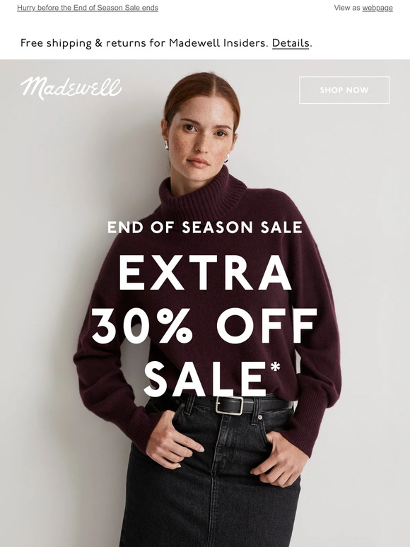 Madewell Email Newsletters: Shop Sales, Discounts, and Coupon Codes