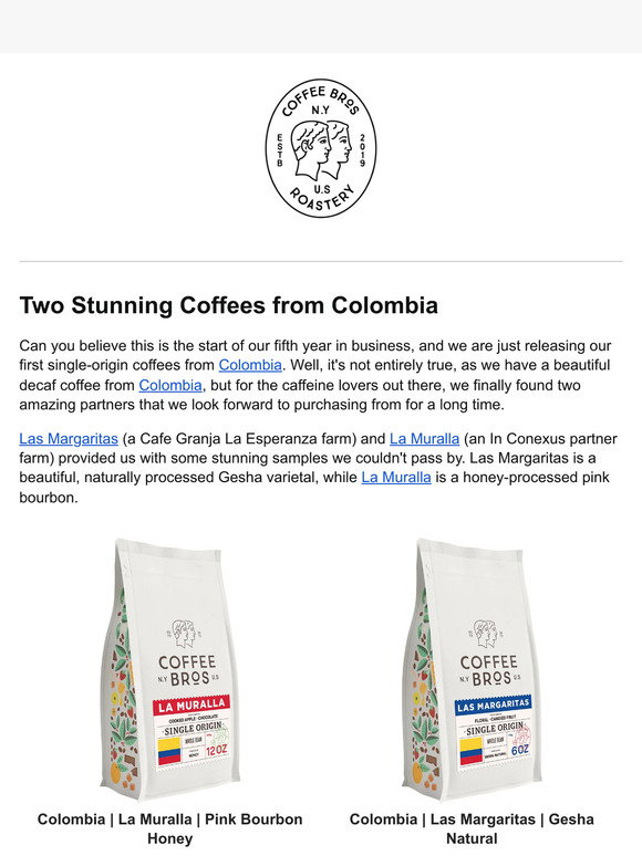 Coffee Bros.: Our first Single-Origin Coffees from Colombia | Milled