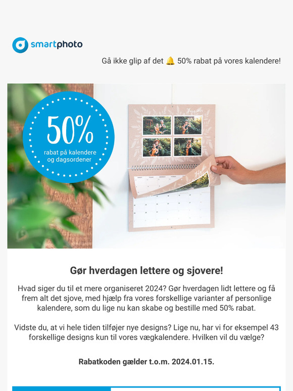 Smartphoto: Gå ikke glip af det 🔔 50% rabat på vores kalendere! | Milled