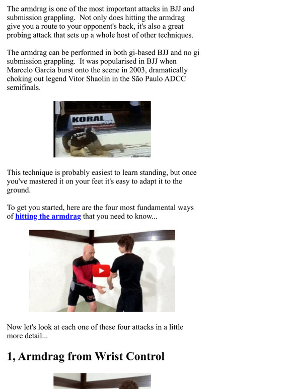 Grapplearts: The Four Simplest Armdrag Setups You Need to Know | Milled