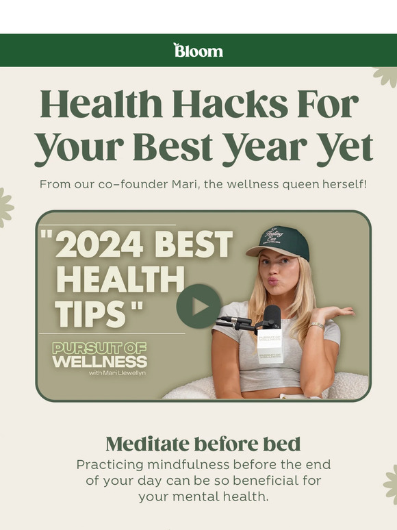 Bloom Nutrition: Health Hacks for 2024 | Milled