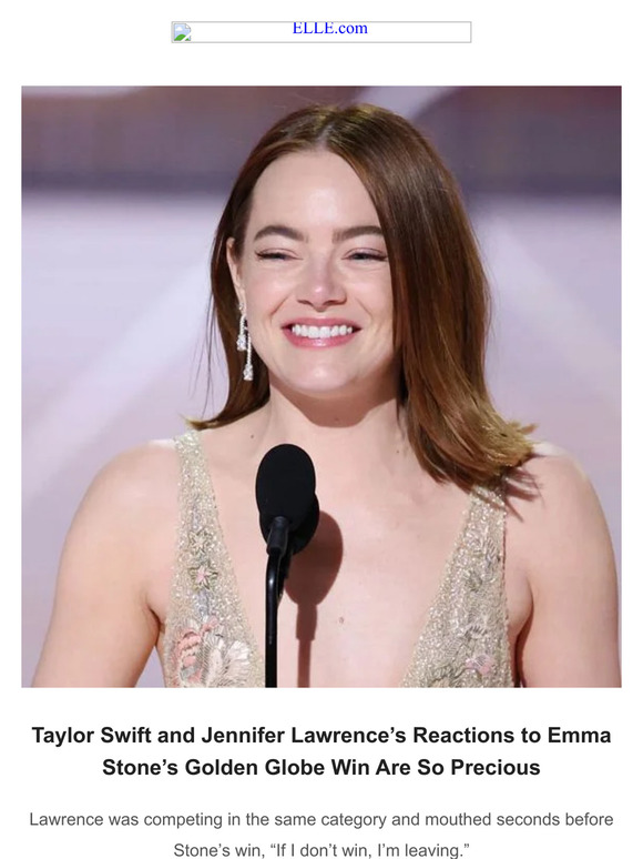 Elle Taylor Swift And Jennifer Lawrences Reactions To Emma Stones