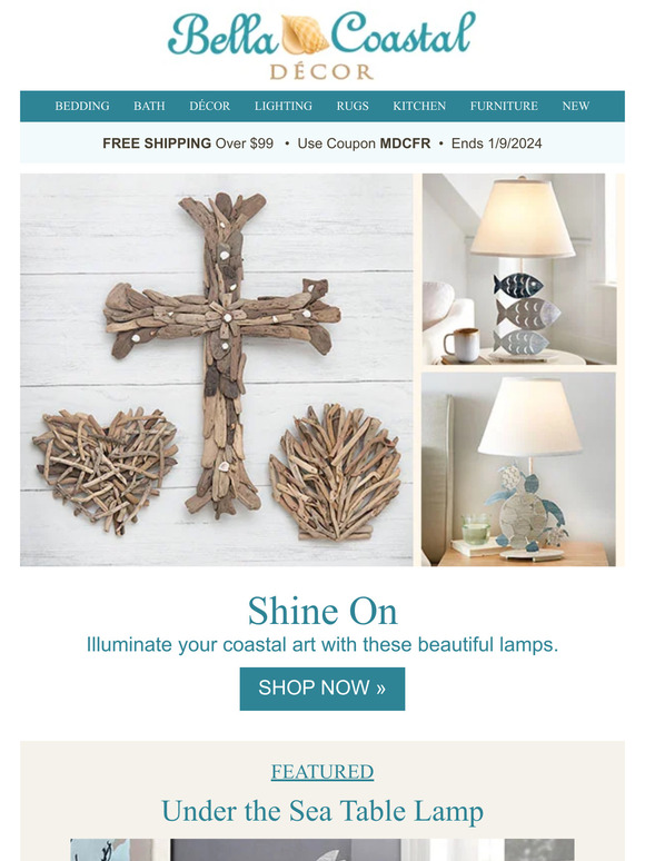 Bella Coastal Decor: Coastal Lamps & Wall Hangings! ALL NEW! | Milled