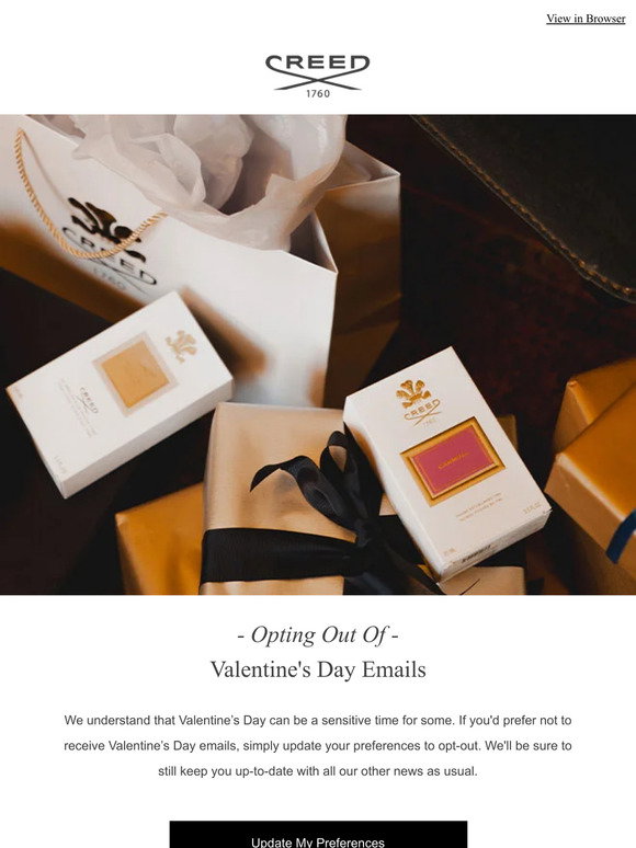 Creed: Would You Like To Receive Valentine’s Day Emails? | Milled