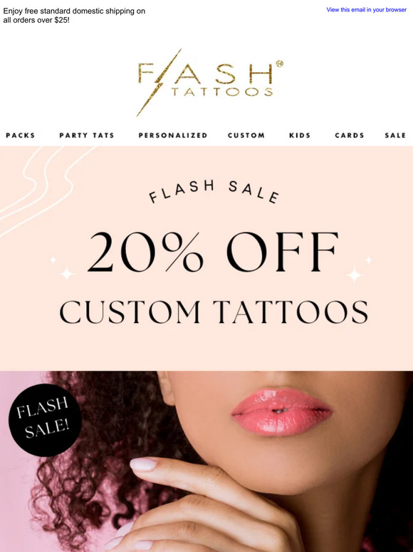 Flash Tattoos: Custom tattoos now 20% off! | Milled
