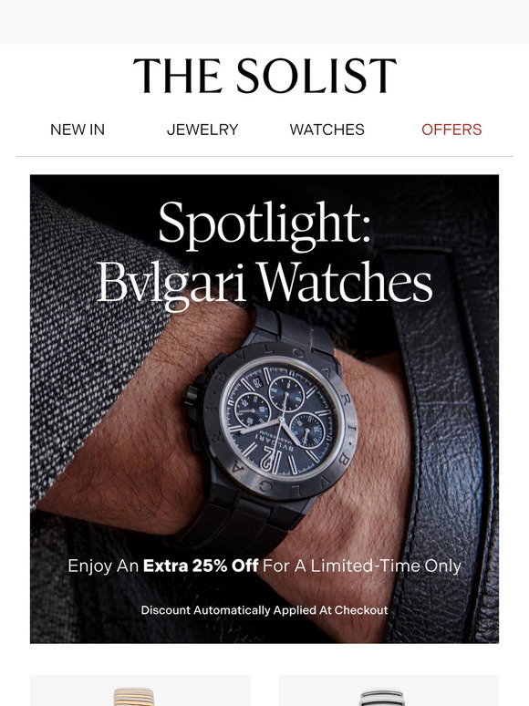 ShopWorn: Spotlight on BVLGARI Watches + Extra 25% Off | Milled