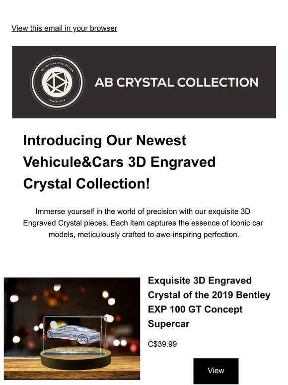 A&B Crystal Collection: Introducing Vehicule&Cars 3D Engraved Crystals ...