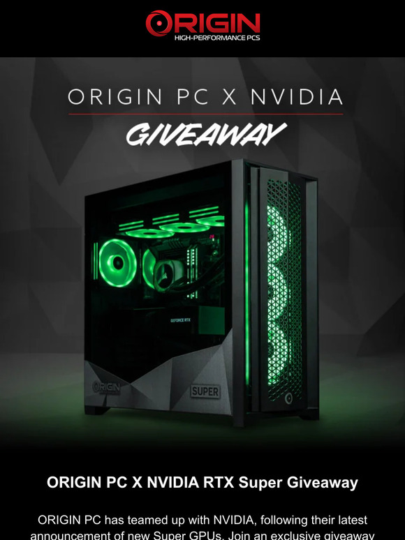 Origin PC: 📢Giveaway Alert📢 ORIGIN PC x NVIDIA Gaming Desktop, powered ...