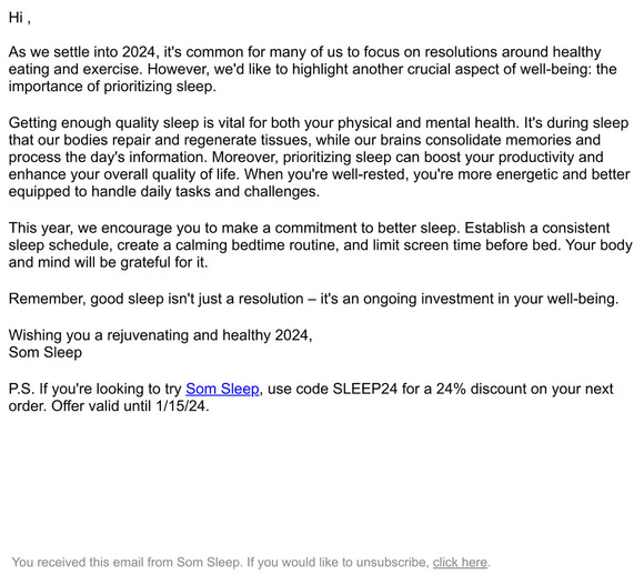 Som Sleep: Make 2024 the year of good sleep | Milled