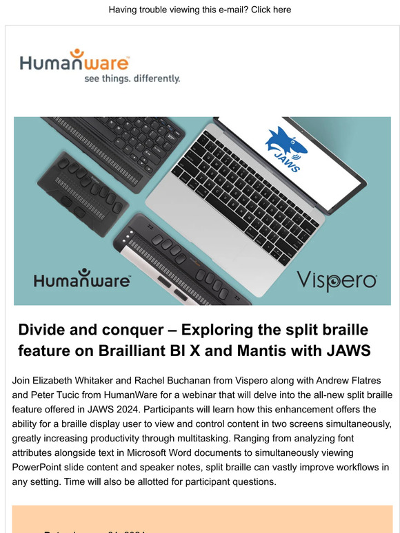 HumanWare: Divide and conquer – Exploring the split braille feature on ...