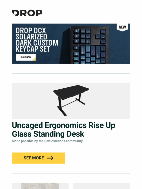 Drop: Uncaged Ergonomics Rise Up Glass Standing Desk, Drop + The Lord ...