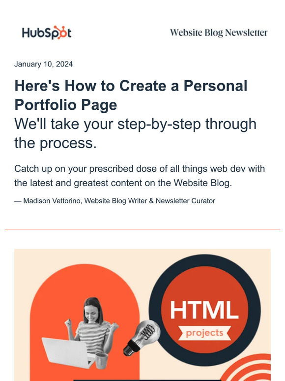 HubSpot: Here's How to Create a Personal Portfolio Page | Milled