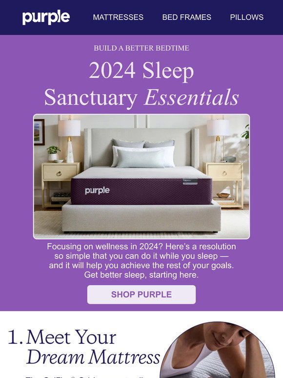 Purple: Ready to build your 2024 sleep sanctuary? | Milled
