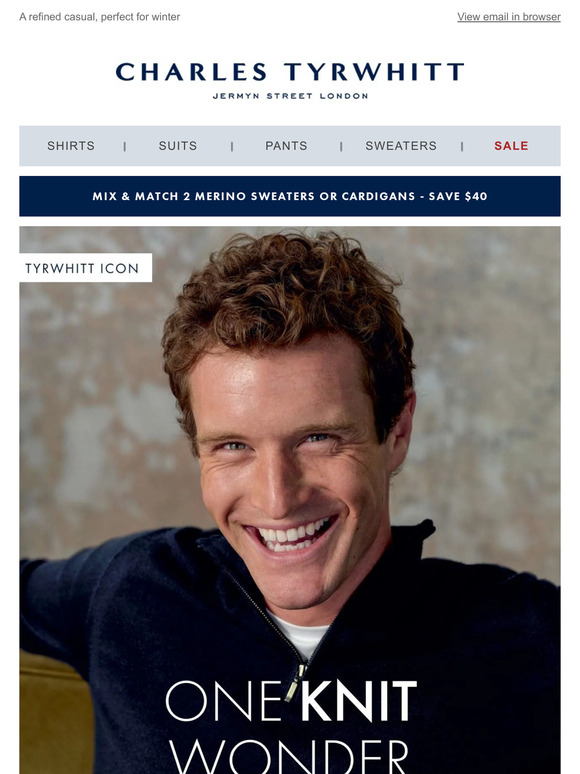 Charles Tyrwhitt: The Iconic Merino Zip Neck Sweater | Milled