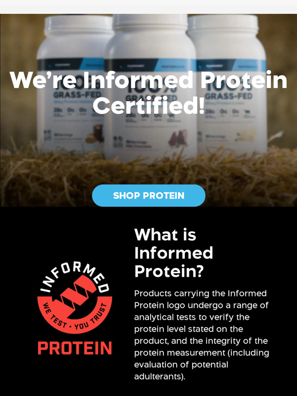 Transparent Labs: Informed Protein Certified | Milled