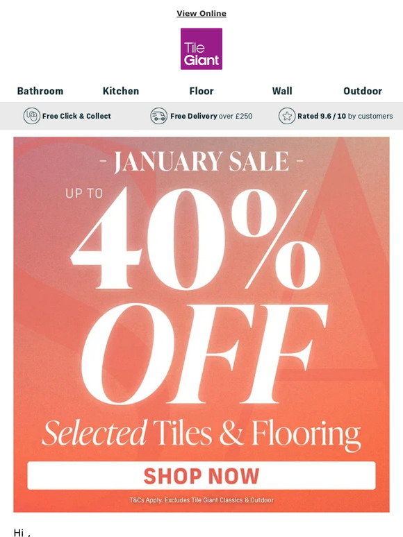 Tile Giant: 📍 40% Off Sale at Tile Giant | Milled