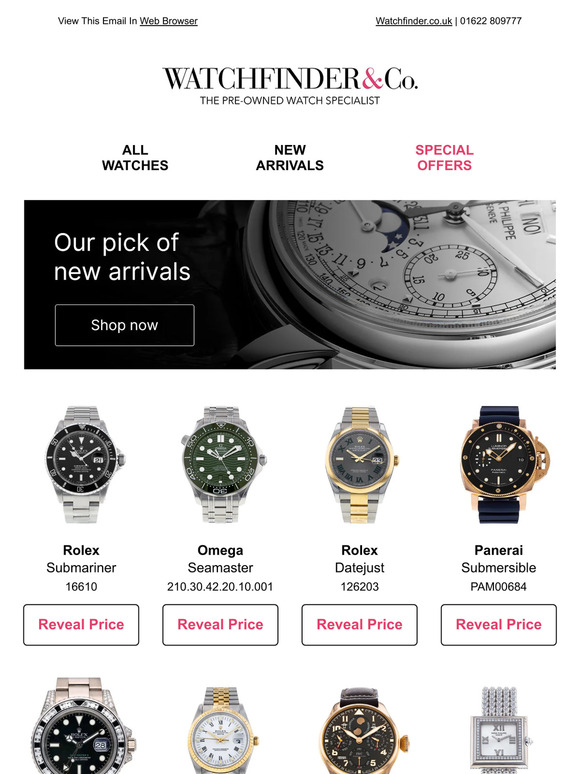 Watchfinder UK: New in stock | The hottest models from Omega, Rolex and ...