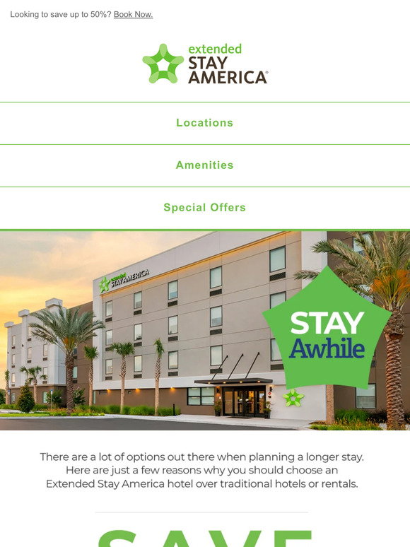 Extended Stay America: Enjoy bigger savings the longer you stay! | Milled