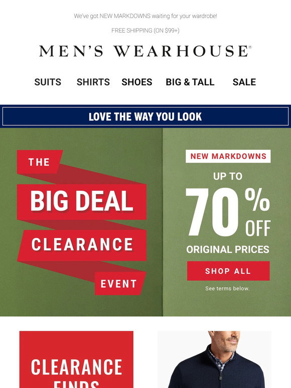 Men's Wearhouse: What's the Big Deal? CLEARANCE starting at $29.99 | Milled