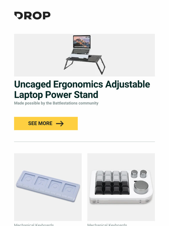 Massdrop: Uncaged Ergonomics Adjustable Laptop Power Stand, DOIO ...