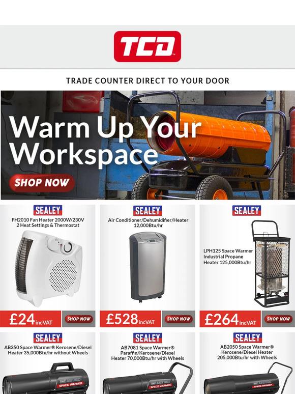Trade Counter Direct: Warm Up Your Workplace! | Milled