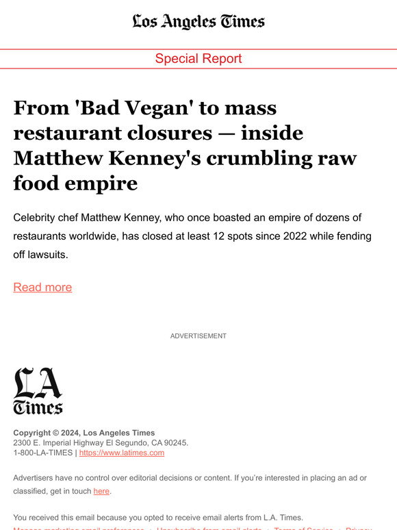 Los Angeles Times: Inside a vegan celebrity chef’s crumbling raw food ...