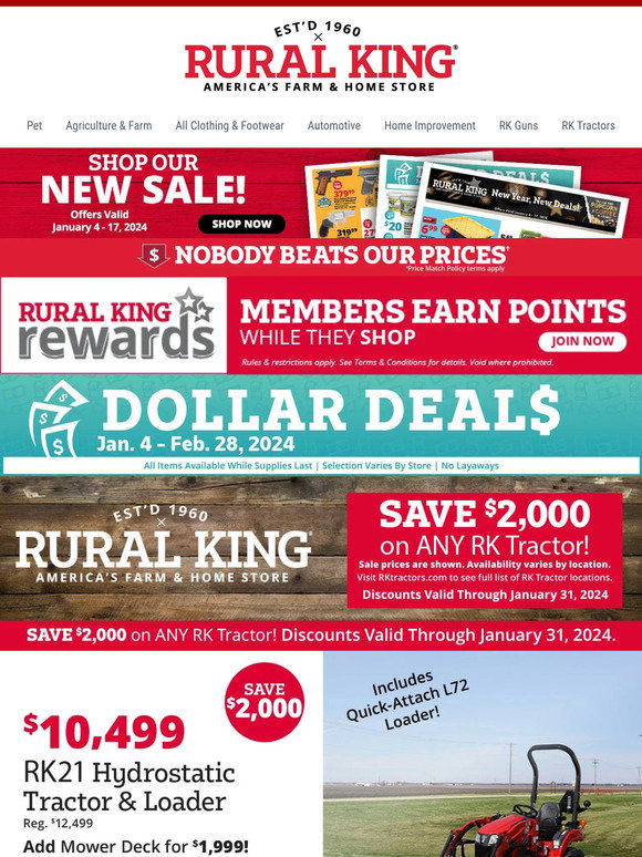 Rural King: Level Up Your Farm: $2000 Off Any RK Tractor + 15% Off King ...