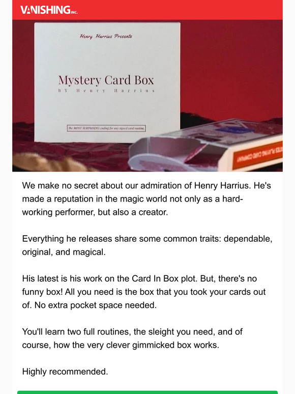 Vanishing Inc.: A card box, some absurd windows, and a new puzzle. | Milled