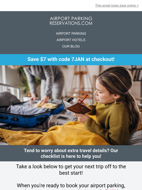 Airport Parking Reservations - point. click. park.: Check parking off ...