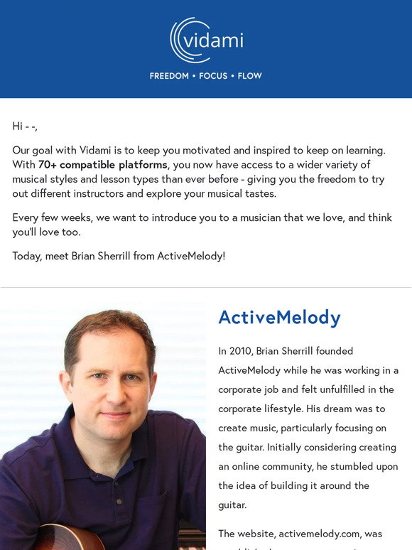Vidami: Artist Instructor: Meet Brian Sherrill from ActiveMelody! | Milled