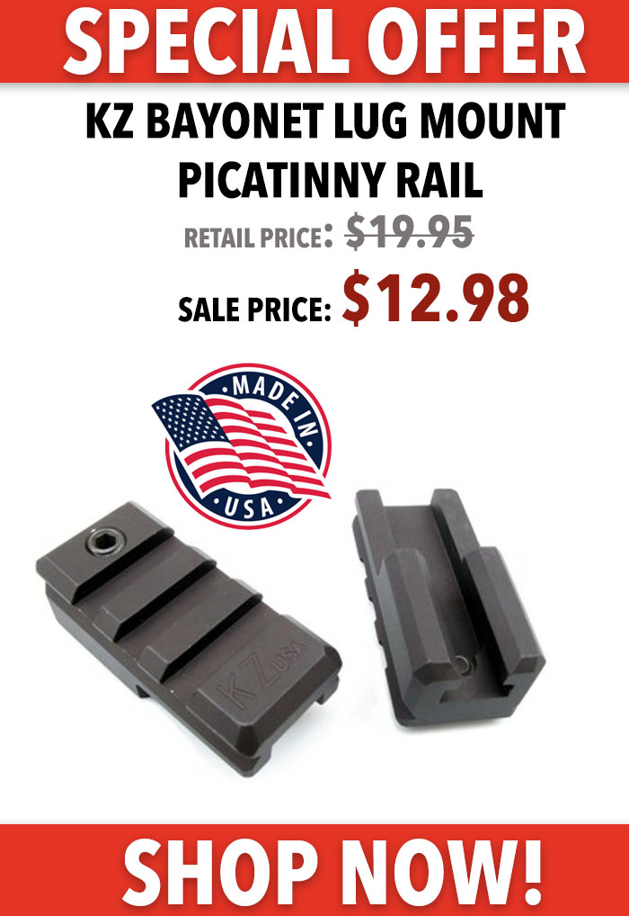Botach Tactical: Special Offer! KZ Bayonet Lug Mount Picatinny Rail $12 ...