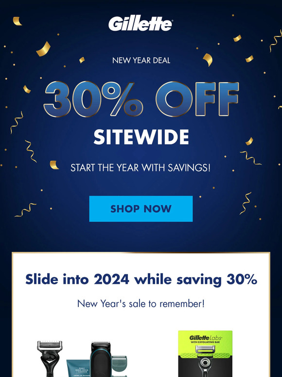 Gillette: Slide into 2024 smoothly | Save 30% sitewide 💸 | Milled