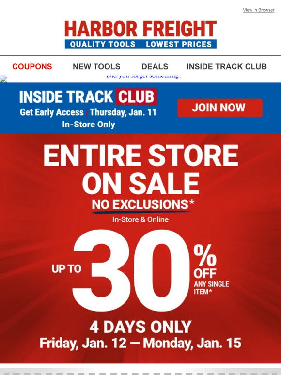Harbor Freight: Early Access for Members Only! Get up to 30% Off ...