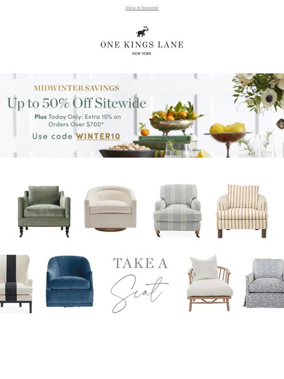 One Kings Lane: 🪑 Save on the best seats in the house | Milled